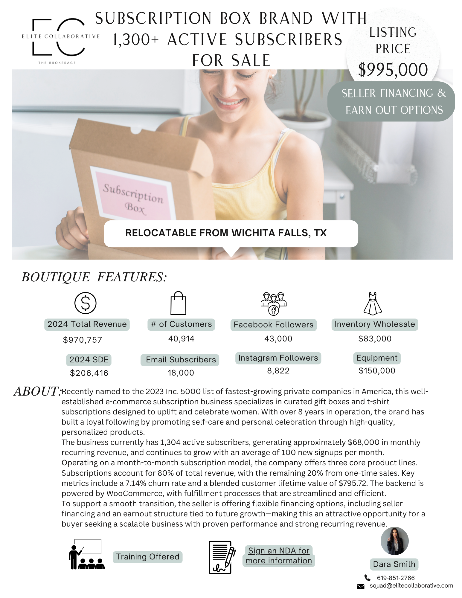 Subscription Box E-Commerce Brand $995,000 – Elite Collaborative
